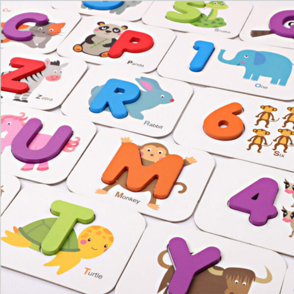 Wooden Early Education ABC Letter Cards 72 pcs
