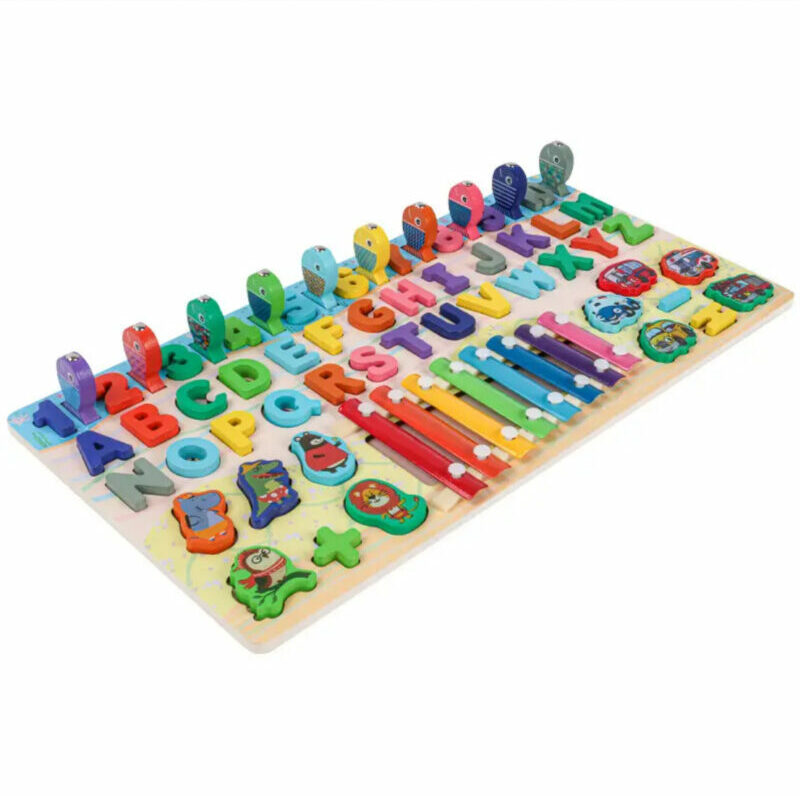 Six-In-One Shape Pairing Alphabet & Number Matching Board